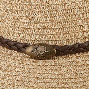 Western Cowboy Hat with String for Women Men Foldable Summer Sun Protection Straw Beach Hats with Wide Brim Beige