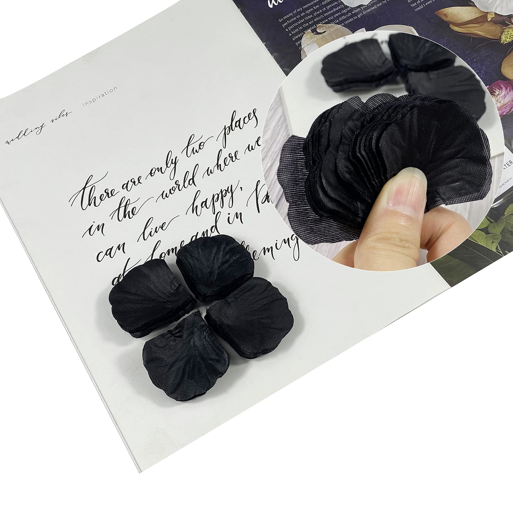 zYoung 3000 Pieces Black Rose Petals Fake Artificial Flower Petals for Valentine Day,Wedding,Party Decoration,Romantic Night