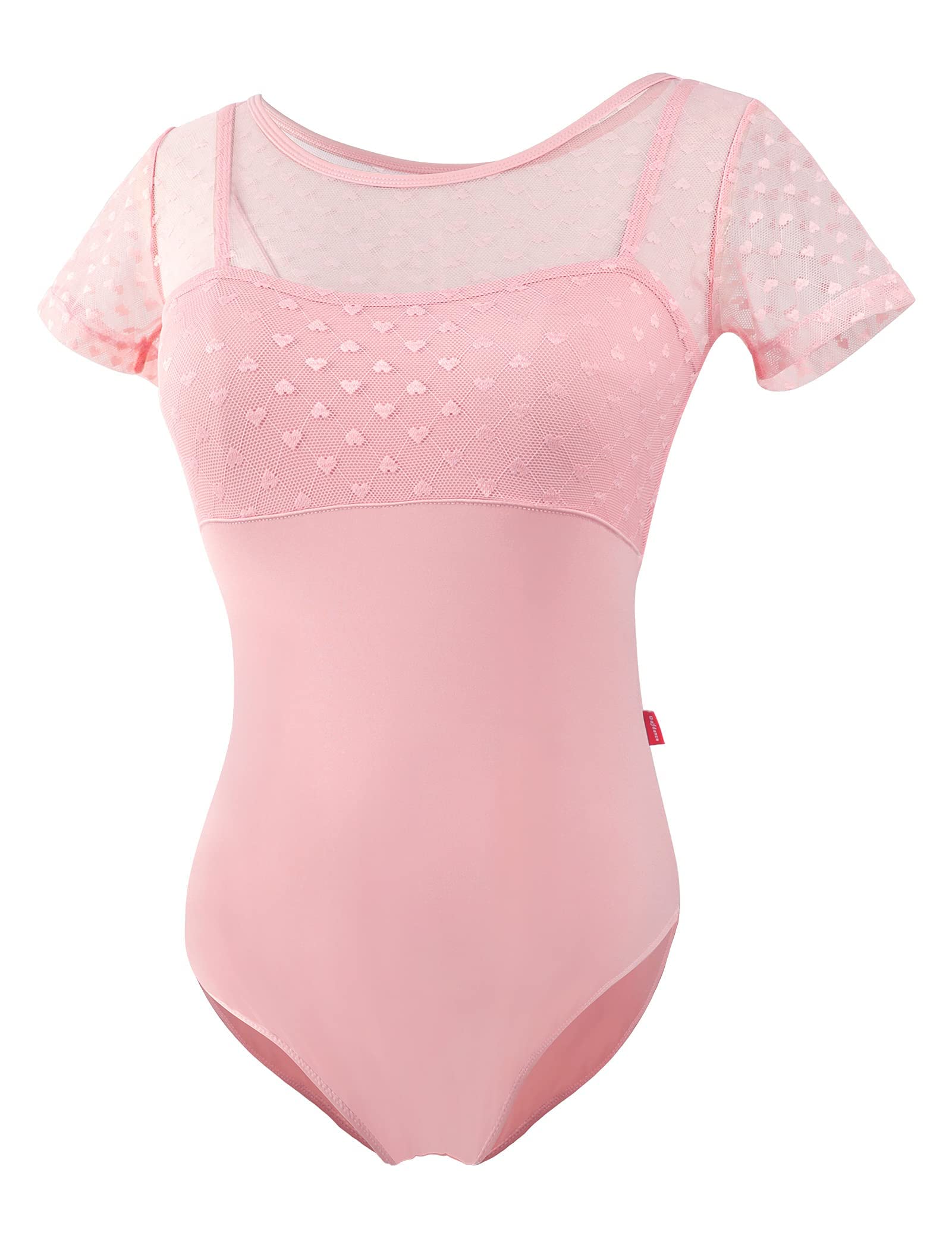 Daydance Pink Ballet Leotards for Women, Faux Camisole Dance Bodysuit