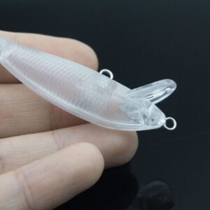 HTHYLURE 10PCS Unpainted Lure Blanks 3.74g 5.7cm with 5mm Free Fishing Eye Crankbait Baits Simulation Blank Body Clear Hard Baits Trout Salmon Minnow Lure Popper Lures Topwater Freshwater 5mm 8043