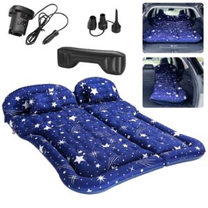 yeplins suv air mattress camping bed cushion pillow, inflatable, car portable bed back seat (starry blue)