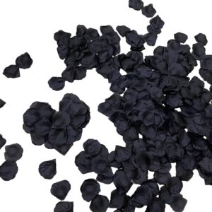 zyoung 3000 pieces black rose petals fake artificial flower petals for valentine day,wedding,party decoration,romantic night