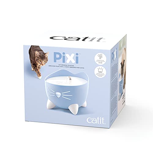 Catit PIXI Cat Drinking Fountain, Running Water Fountain, Blue