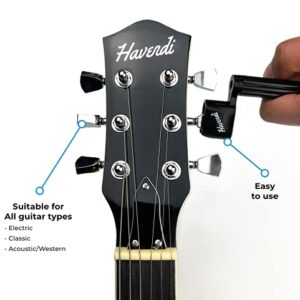 HAVENDI® Premium string winder with 3 picks and guitar cleaning cloth | string spindle for faster string changing. Acoustic guitar, acoustic guitar, classical guitar and electric guitar.