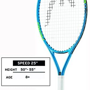 HEAD Speed Kids Tennis Racquet - Beginners Pre-Strung Head Light Balance Jr Racket , Frustration Free Packaging - 25 Inch, Blue