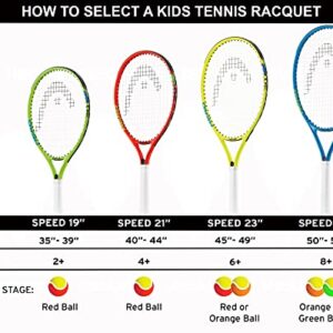 HEAD Speed Kids Tennis Racquet - Beginners Pre-Strung Head Light Balance Jr Racket , Frustration Free Packaging - 25 Inch, Blue