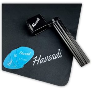 HAVENDI® Premium string winder with 3 picks and guitar cleaning cloth | string spindle for faster string changing. Acoustic guitar, acoustic guitar, classical guitar and electric guitar.