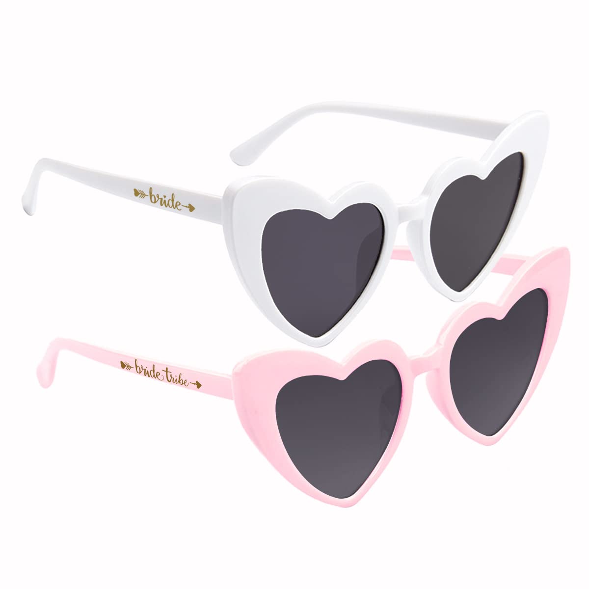 LADY&HOME 10pcs Heart Shaped Bachelorette Party Sunglasses Bridal Shower Favors Supplies Weddings Sunglasses(Pink)