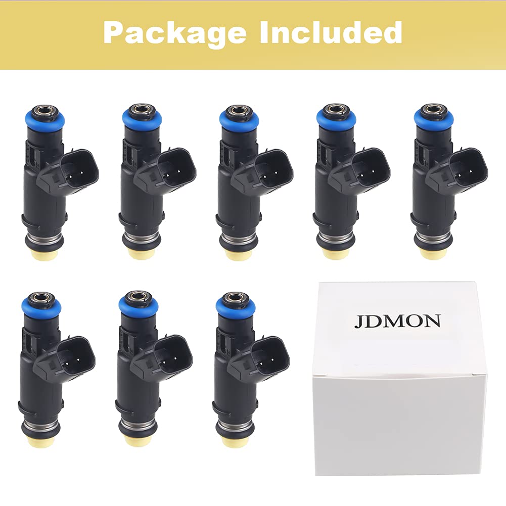 JDMON Compatible with Fuel Injectors Chevy Tahoe Silverado Suburban Avalanche Express 1500 GMC Yukon Sierra Savan 1500 5.3L 2002-2007 Replace 25326903 12580426 Pack of 8