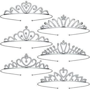 chuangdi 6 pieces tiara for women crystal tiara crowns rhinestone headpiece bridal wedding headband birthday prom pageant party hair accessories