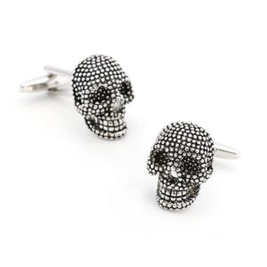 igame vintage skeleton cuff links black color brass material 3d skull design punisher style cufflinks with gift box