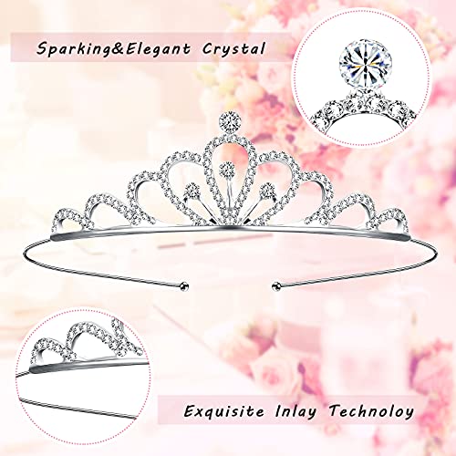 Chuangdi 6 Pieces Tiara for Women Crystal Tiara Crowns Rhinestone Headpiece Bridal Wedding Headband Birthday Prom Pageant Party Hair Accessories