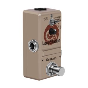 Keytars Guitar Looper Pedal Loop Station Unlimited Overdubs 10 Minutes of Looping, 12 time, and Reverse USB Port 3Mode Mini Size True Bypass (KTS-LN332S)