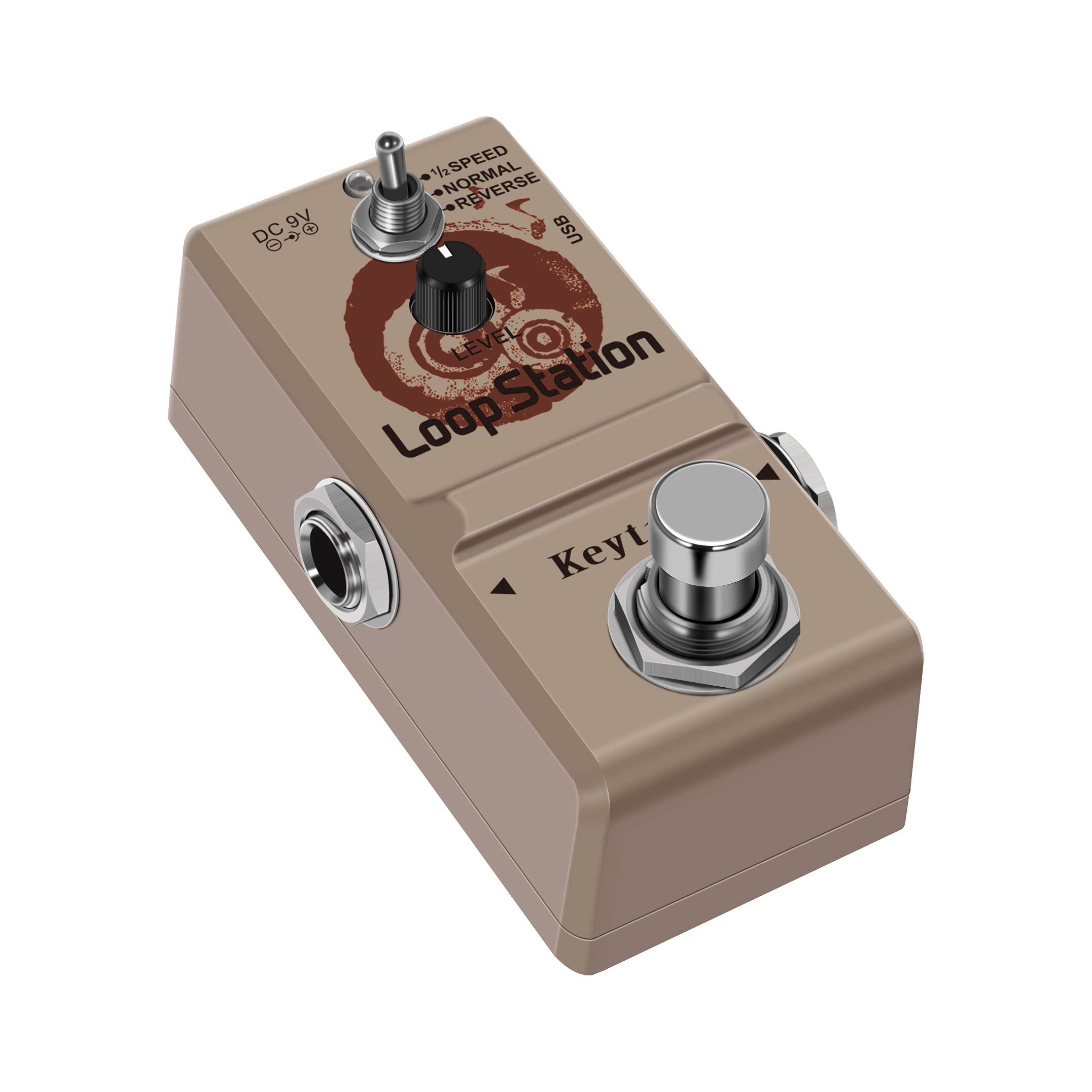 Keytars Guitar Looper Pedal Loop Station Unlimited Overdubs 10 Minutes of Looping, 12 time, and Reverse USB Port 3Mode Mini Size True Bypass (KTS-LN332S)