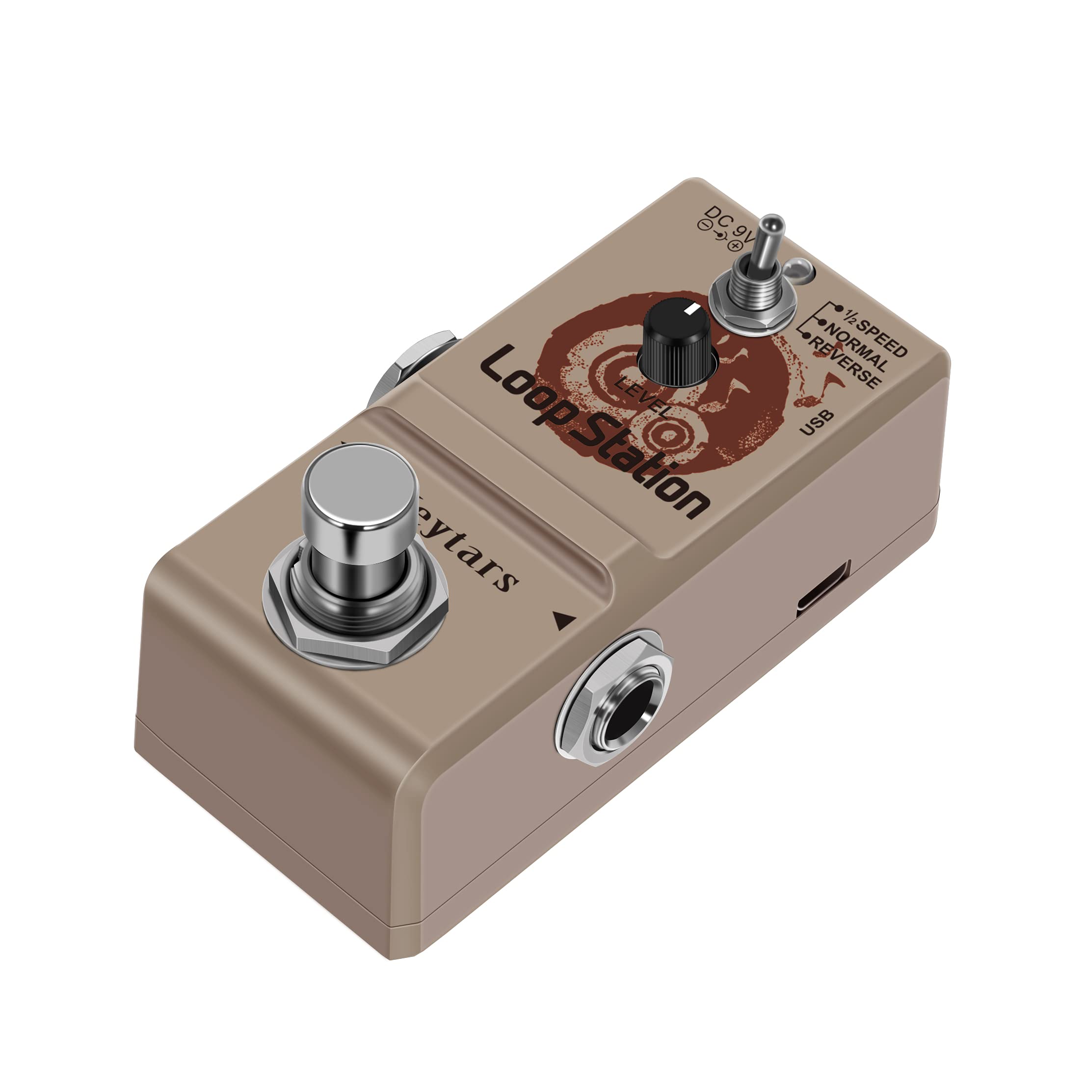 Keytars Guitar Looper Pedal Loop Station Unlimited Overdubs 10 Minutes of Looping, 12 time, and Reverse USB Port 3Mode Mini Size True Bypass (KTS-LN332S)