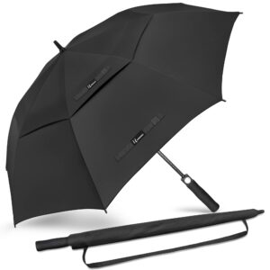 ninemax golf umbrella 62 inch,large umbrellas windproof automatic open,oversized double canopy vented umbrella for rain large size,extra large umbrellas for men and women(black)