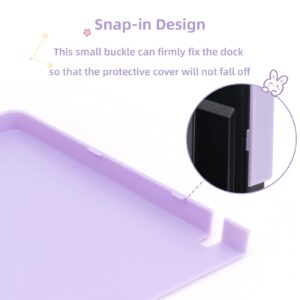 GeekShare Anti Scratch Switch Dock Cover- Hard Faceplate Sleeve Pad for Switch Dock- DIY Replacement Shell Compatible with Nintendo Switch Dock(Grape Rabbit)