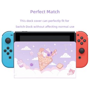 GeekShare Anti Scratch Switch Dock Cover- Hard Faceplate Sleeve Pad for Switch Dock- DIY Replacement Shell Compatible with Nintendo Switch Dock(Ice Cream Cat)