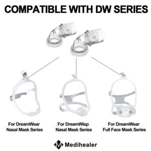 2 Packs Replacement Elbow/Swivel Compatible with DreamWear and DreamWisp,Tubing Quick-Release Elbow & Prevent Air Leakage,Great-Value Supplies by Medihealer