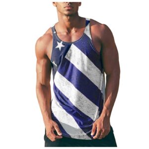 gdjgta summer vest for men leisure 4th of july flag 3d digital printing lndependence day sports sleeveless tank top tee blouse