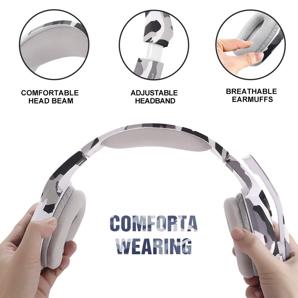 PHOINIKAS T10 External Sound Card H1 Wired Gaming Headset for PS4, PC, PS5, Xbox one, with Noise Cancelling Detachable Mic