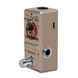 Keytars Guitar Looper Pedal Loop Station Unlimited Overdubs 10 Minutes of Looping, 12 time, and Reverse USB Port 3Mode Mini Size True Bypass (KTS-LN332S)