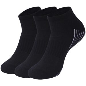 spst ankle socks, women soft thin seamless toe cushioned loose fit lightweight quick dry no show non-binding top comfort odor resistant low cut sports cycling running socks, 3 pair black m