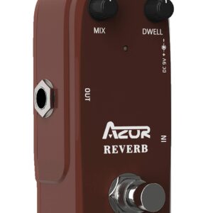 AZOR Spring Reverb Guitar Effect Pedal with Chorus Guitar Effect Pedal Pure Analog with True Bypass