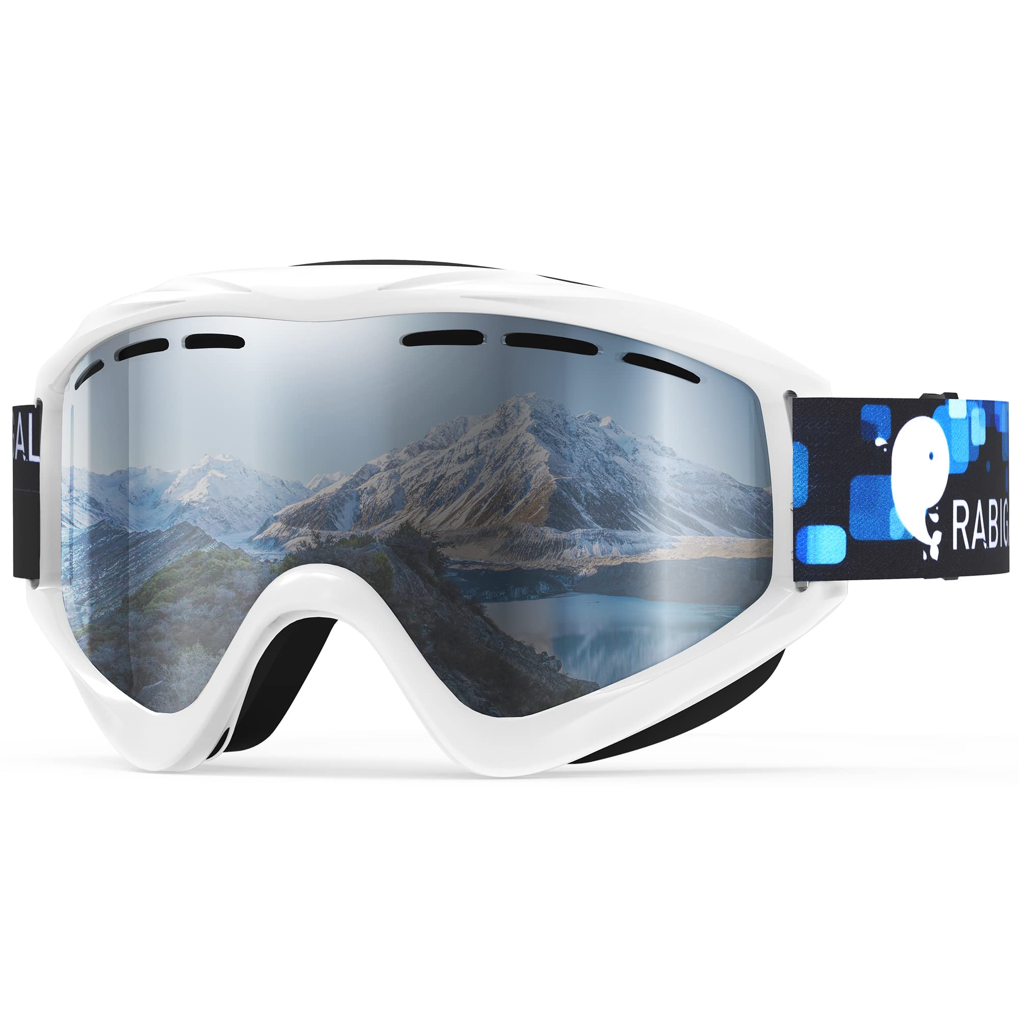 RABIGALA Ski Goggles Snow/Snowboard Goggles for Men Women Adult Youth Snowmobile Skiing Skating - 99.99% UV Protection Anti-fog