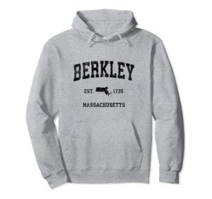 berkley massachusetts ma vintage sports design black print pullover hoodie