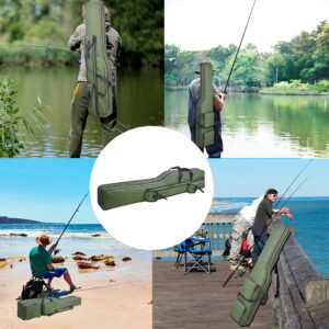 4.27ft Fishing Rod Case Bag, Portable Fishing Pole Bag Carrier for Travel, Waterproof Fishing Rod Organizer, Large Capacity Fishing Tackle Storage Bag, Fishing Gear Gifts for Men