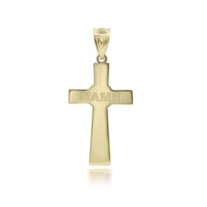 Certified 10k Yellow Gold Customized Irish Celtic Knot Cross Religious Pendant with Your Name