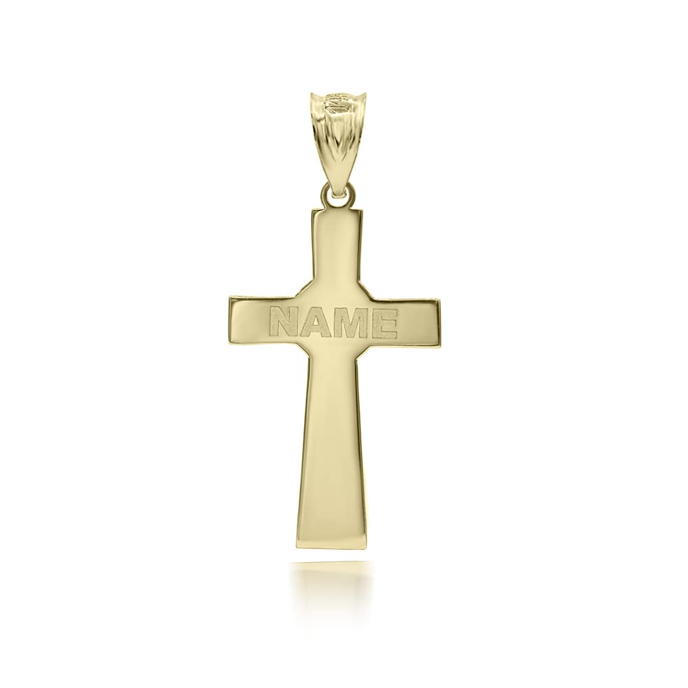 Certified 10k Yellow Gold Customized Irish Celtic Knot Cross Religious Pendant with Your Name