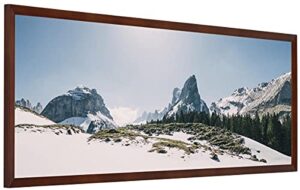 displays2go 40" x 13.5" extra-wide format picture frame, wood molding - dark brown finish (pnfa40135w)