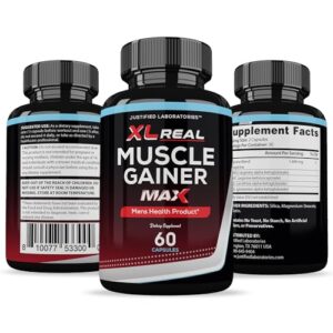 (3 Pack) XL Real Muscle Gainer Max 1600MG Advanced Men's Heath Formula 180 Capsules