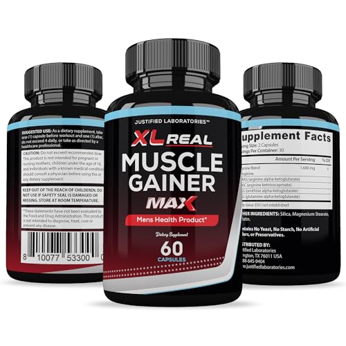 (3 Pack) XL Real Muscle Gainer Max 1600MG Advanced Men's Heath Formula 180 Capsules