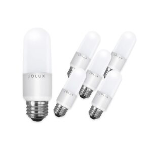 jolux led stick lights, led bulbs 60 watt equivalent, 800 lumen,2700k soft white,e26 bulb,non-dimmable, enclosed fixture rated,6 count (pack of 1)…