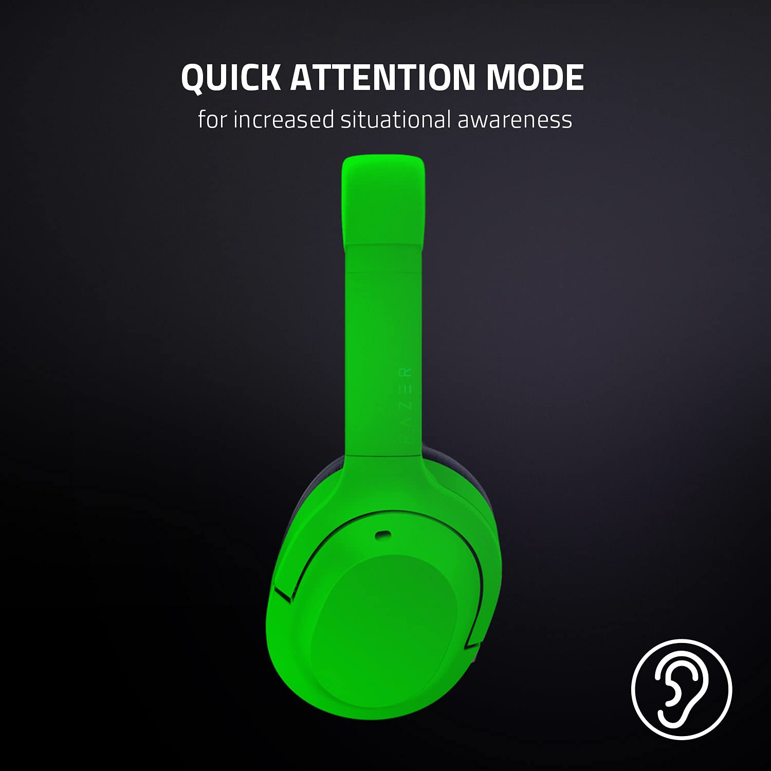 Razer Opus X Wireless Low Latency Headset: Active Noise Cancellation (ANC) - Bluetooth 5.0-60ms Low Latency - Customed-Tuned 40mm Drivers - Built-in Microphones - Mercury