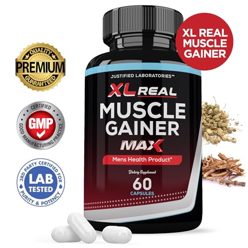 (3 Pack) XL Real Muscle Gainer Max 1600MG Advanced Men's Heath Formula 180 Capsules