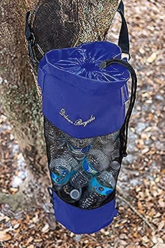 Deluxe Recycles Portable Mesh Trash Bag for Boat - Washable Leakproof Outdoor Garbage Bags for Boat, Kayak or Camper – Lightweight & Large Capacity Bin Bag (Blue)