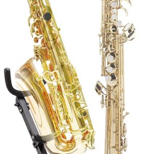 Hercules AltoTenor Saxophone and Soprano Saxophone Stand DS533BB with Bag and a Lumintrail Cleaning Cloth