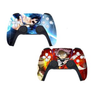 ebty-dreams inc. - set of 2 fairy tail natsu dragneel, gray fullbuster vinyl skin sticker decal protector for playstation 5 (ps5) controllers