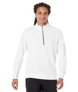 adidas men's upf quarter zip pullover, white/grey three, large