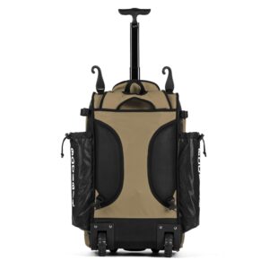 Boombah Catchers Superpack Hybrid Rolling Bat Bag - Black/Vegas Gold - Wheeled & Backpack Version