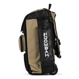 Boombah Catchers Superpack Hybrid Rolling Bat Bag - Black/Vegas Gold - Wheeled & Backpack Version