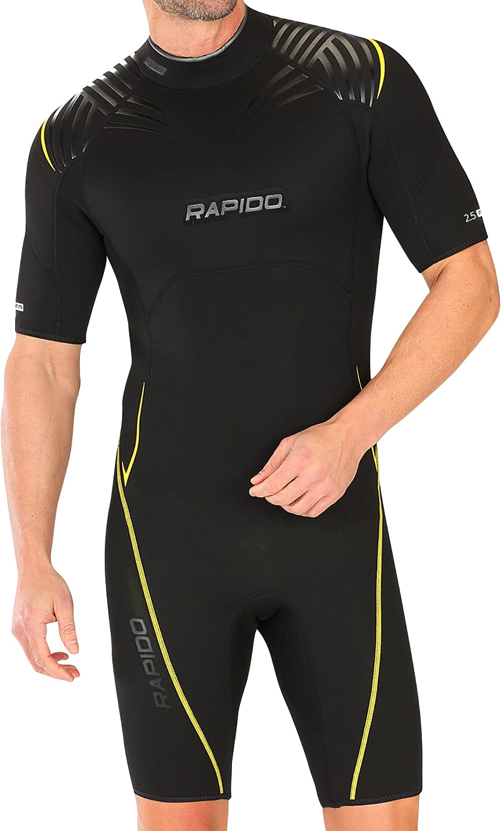 Rapido Boutique Collection Men's Equator Superior Flex Stretch Neoprene Wetsuit Shorty Scuba Snorkeling Surf Suit