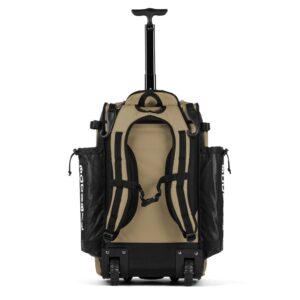 Boombah Catchers Superpack Hybrid Rolling Bat Bag - Black/Vegas Gold - Wheeled & Backpack Version