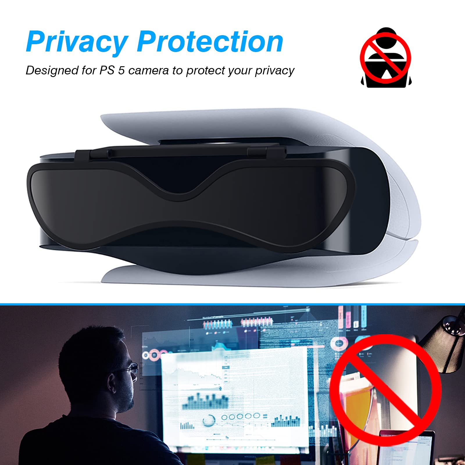 Privacy Cover for PS5 Camera (2021New) Lens Cover for PlayStation 5 HD Camera-WeProGame Dobe Protecting Privacy and Preventing Dirt, Concealing Lens Cap Cover for PS5 Camera (Camera NOT Included)