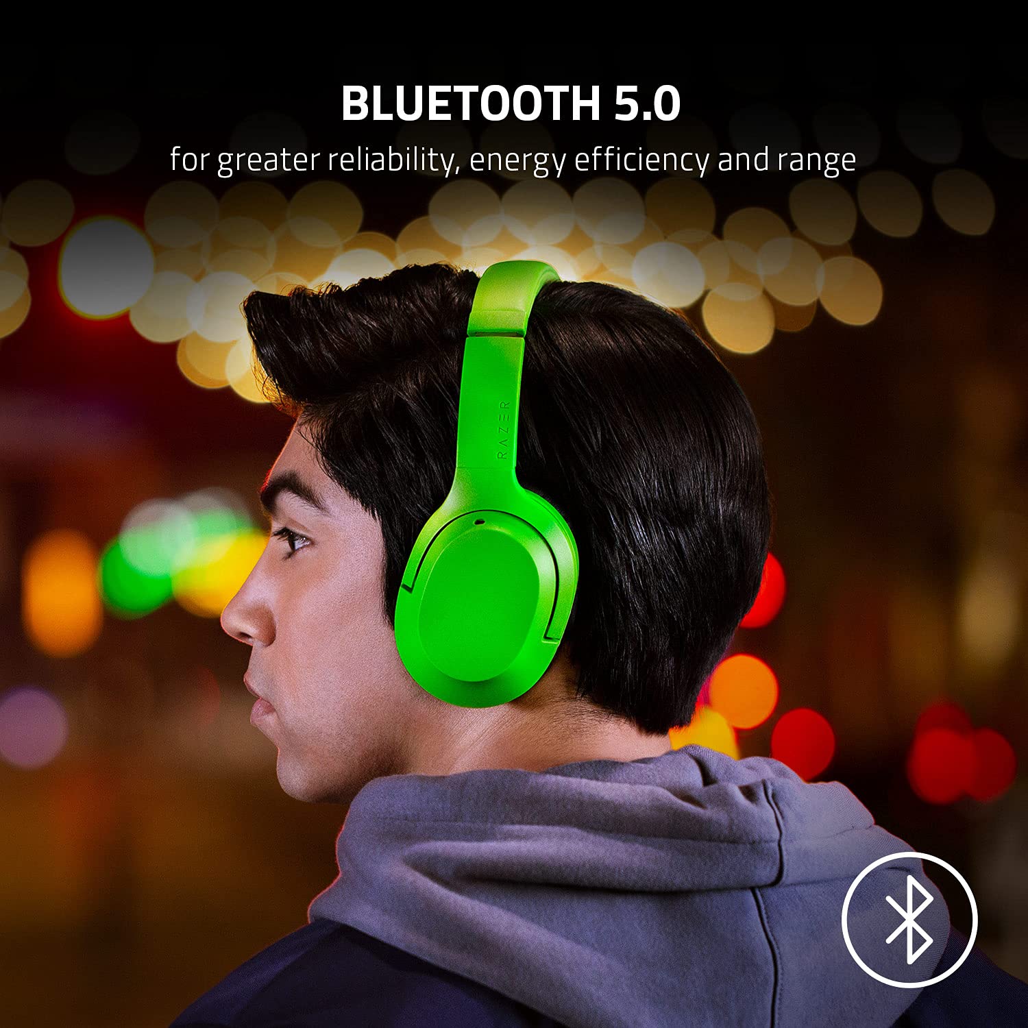 Razer Opus X Wireless Low Latency Headset: Active Noise Cancellation (ANC) - Bluetooth 5.0-60ms Low Latency - Customed-Tuned 40mm Drivers - Built-in Microphones - Mercury