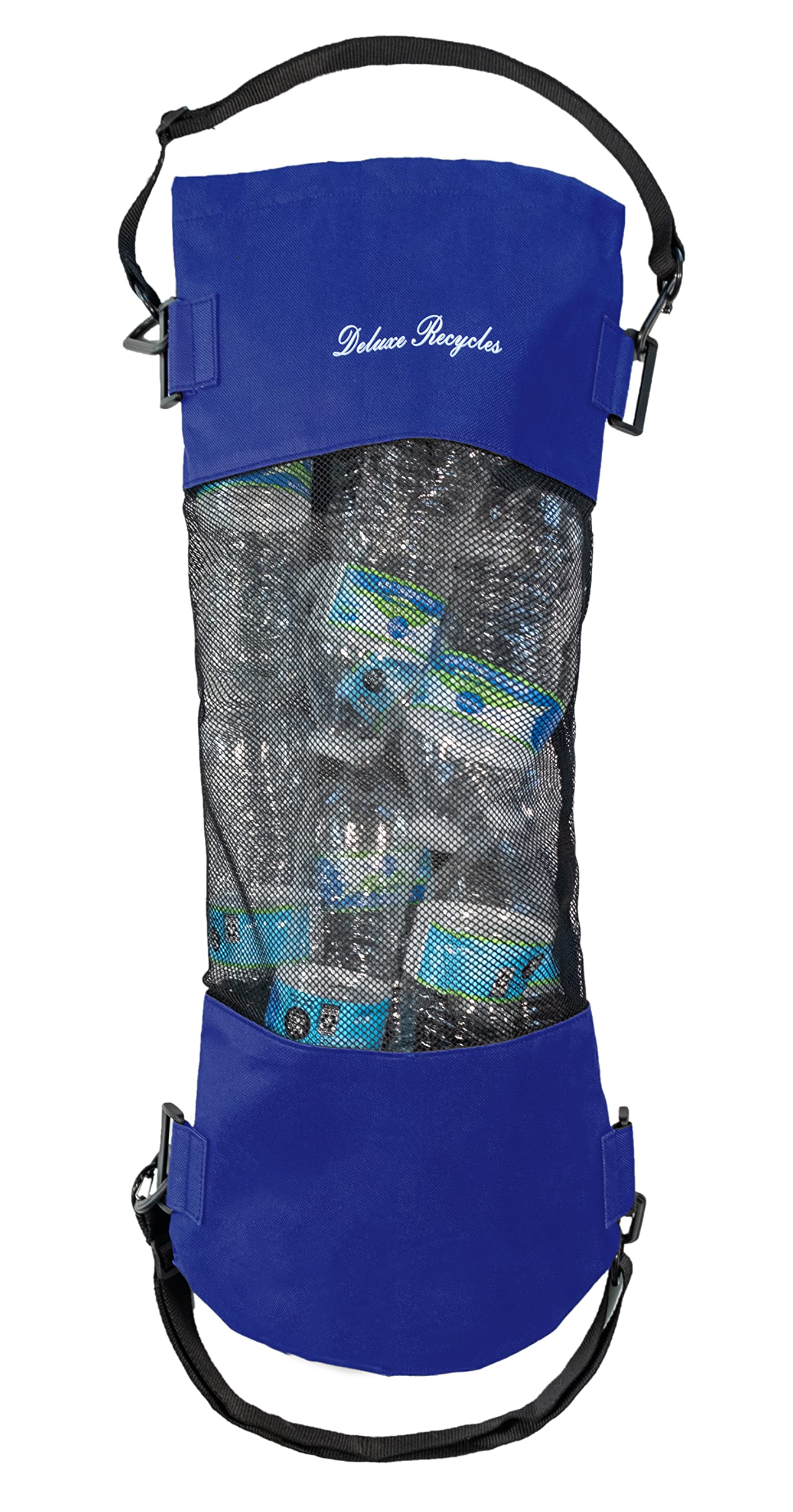 Deluxe Recycles Portable Mesh Trash Bag for Boat - Washable Leakproof Outdoor Garbage Bags for Boat, Kayak or Camper – Lightweight & Large Capacity Bin Bag (Blue)